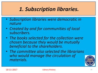 what is a library and library history | PPTX