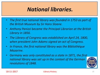 what is a library and library history | PPTX