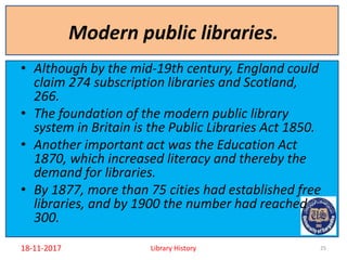what is a library and library history | PPTX