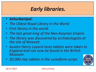 what is a library and library history | PPTX