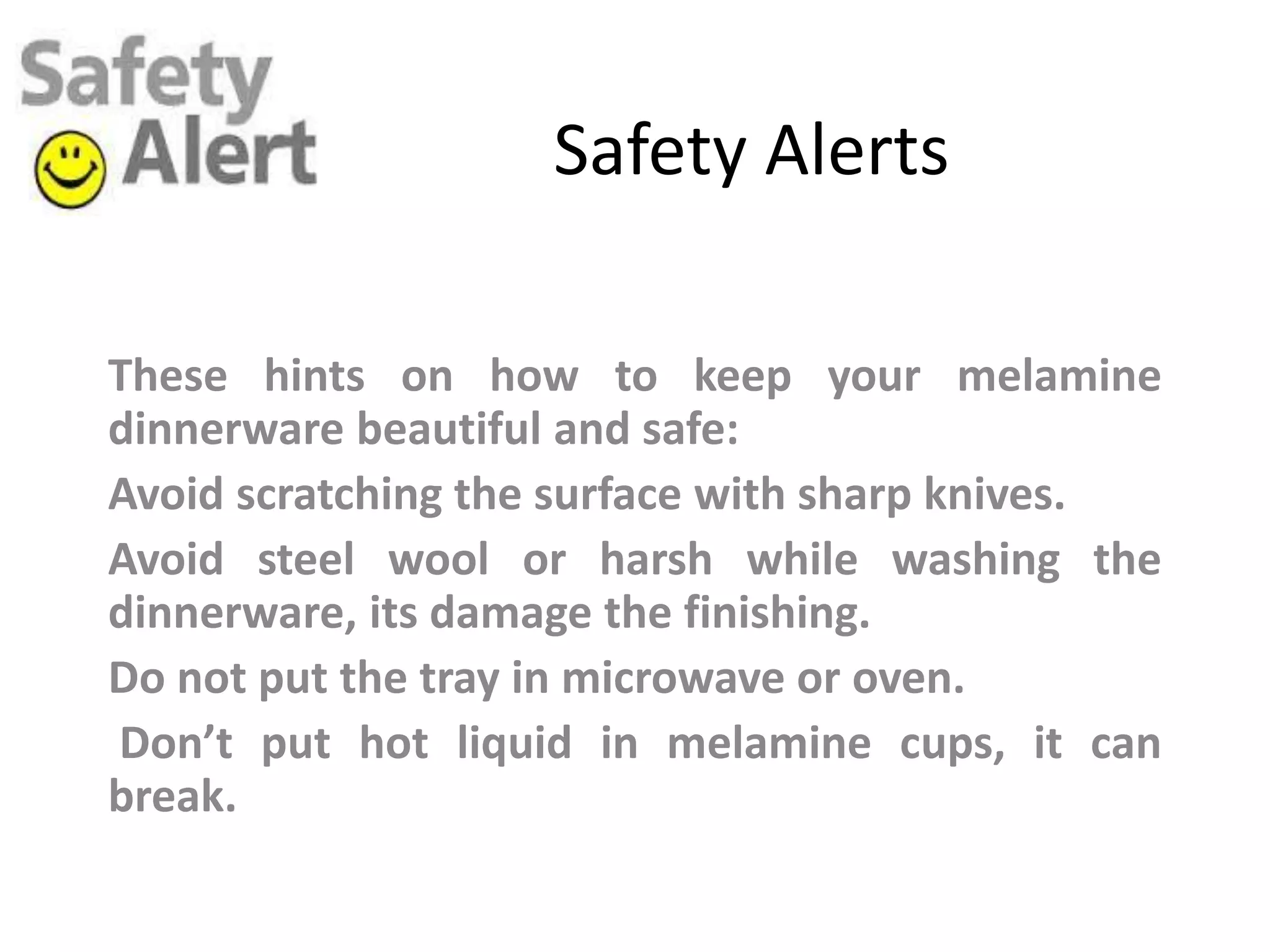 Melamine Dinnerware Information | PPTX