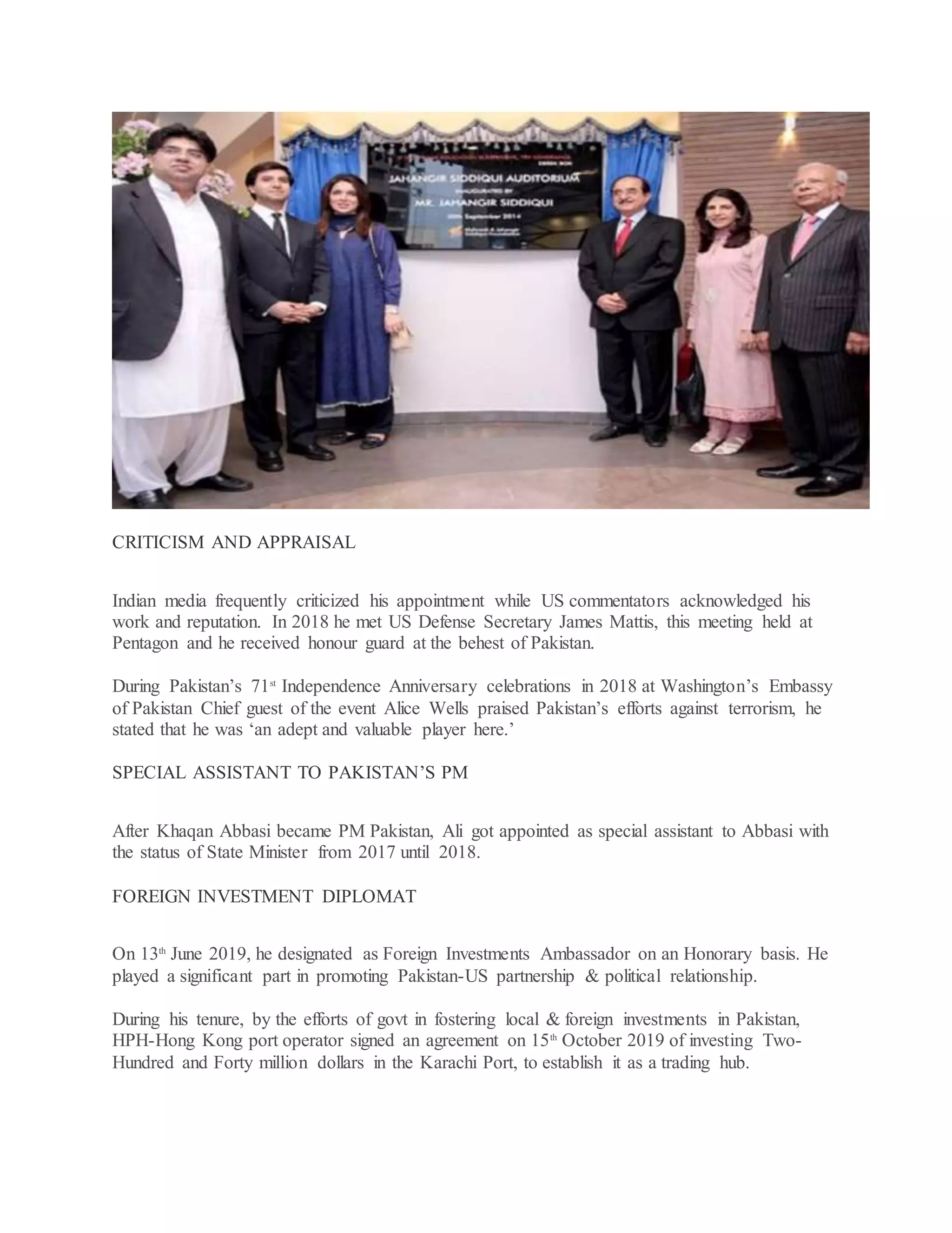 Ali jahangir siddiqui biography | DOCX