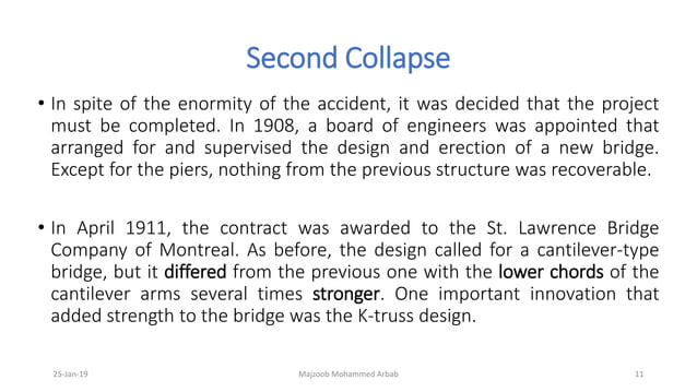 Quebec Bridge Collapse - Case Study | PPTX | Civil Engineering Industry ...