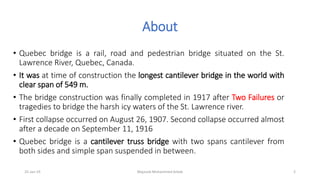Quebec Bridge Collapse - Case Study | PPTX