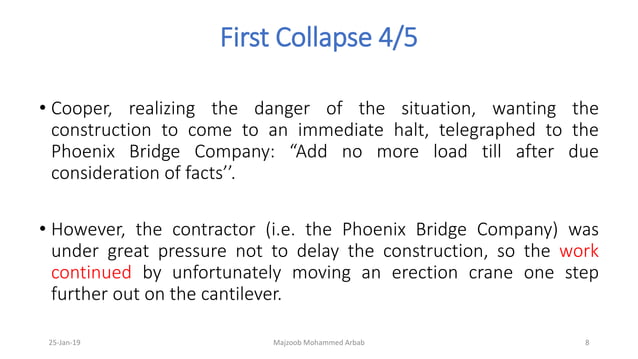 Quebec Bridge Collapse - Case Study | PPTX | Civil Engineering Industry ...