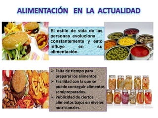 Alimentación tradicional y actual por Verónica Tigse | PPTX