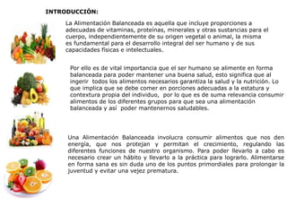 Alimentacion balanceada | PPTX