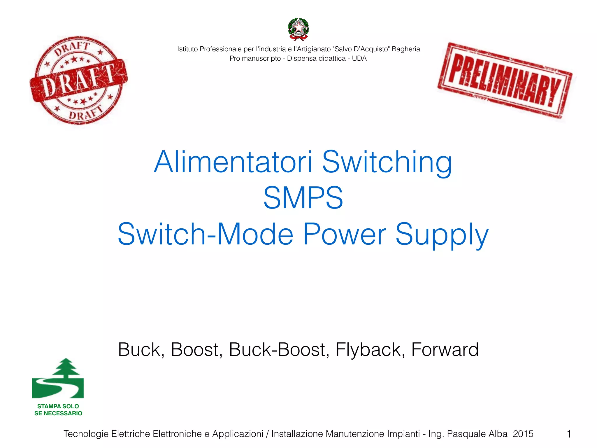 Alimentatori switching (SMPS) Buck Boost Flyback | PDF