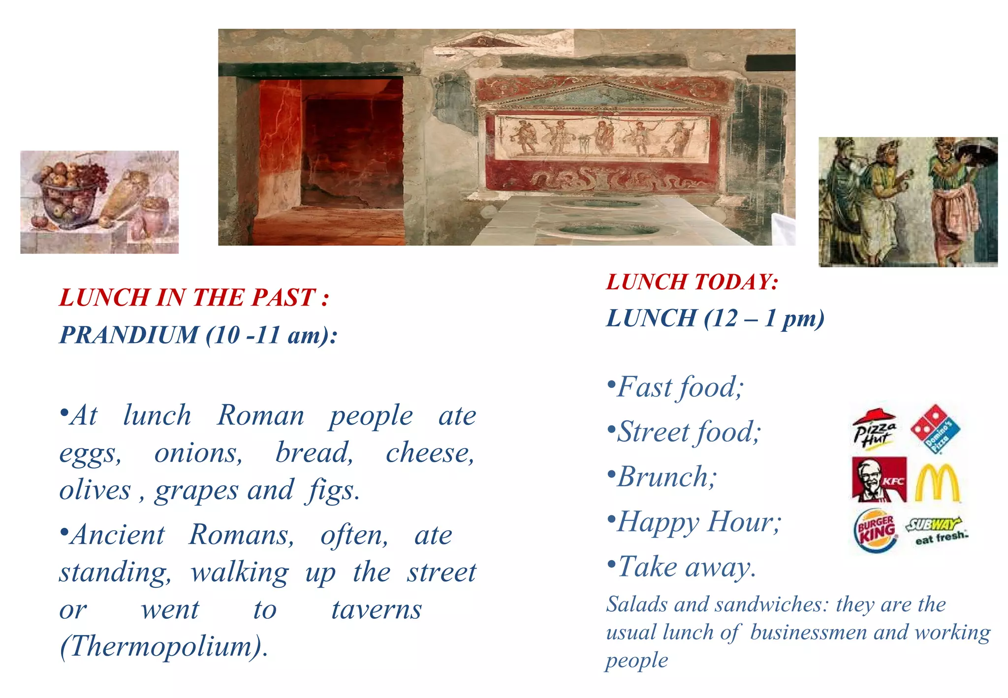 ANCIENT ROMAN FOOD AND FOOD TODAY | PPT