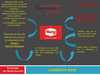 Alimentos Mary Proyecto Mercadeo I | PDF
