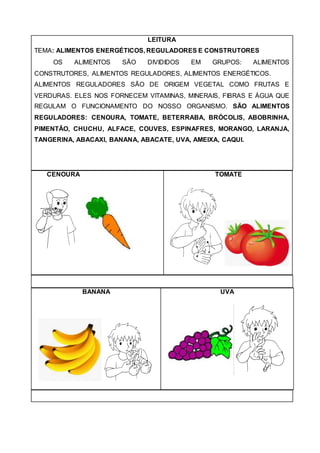 Alimentos reguladores energeticos e construtores | PDF