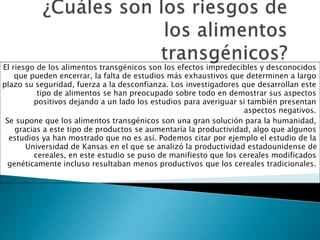 Alimentos transgénicos | PPTX