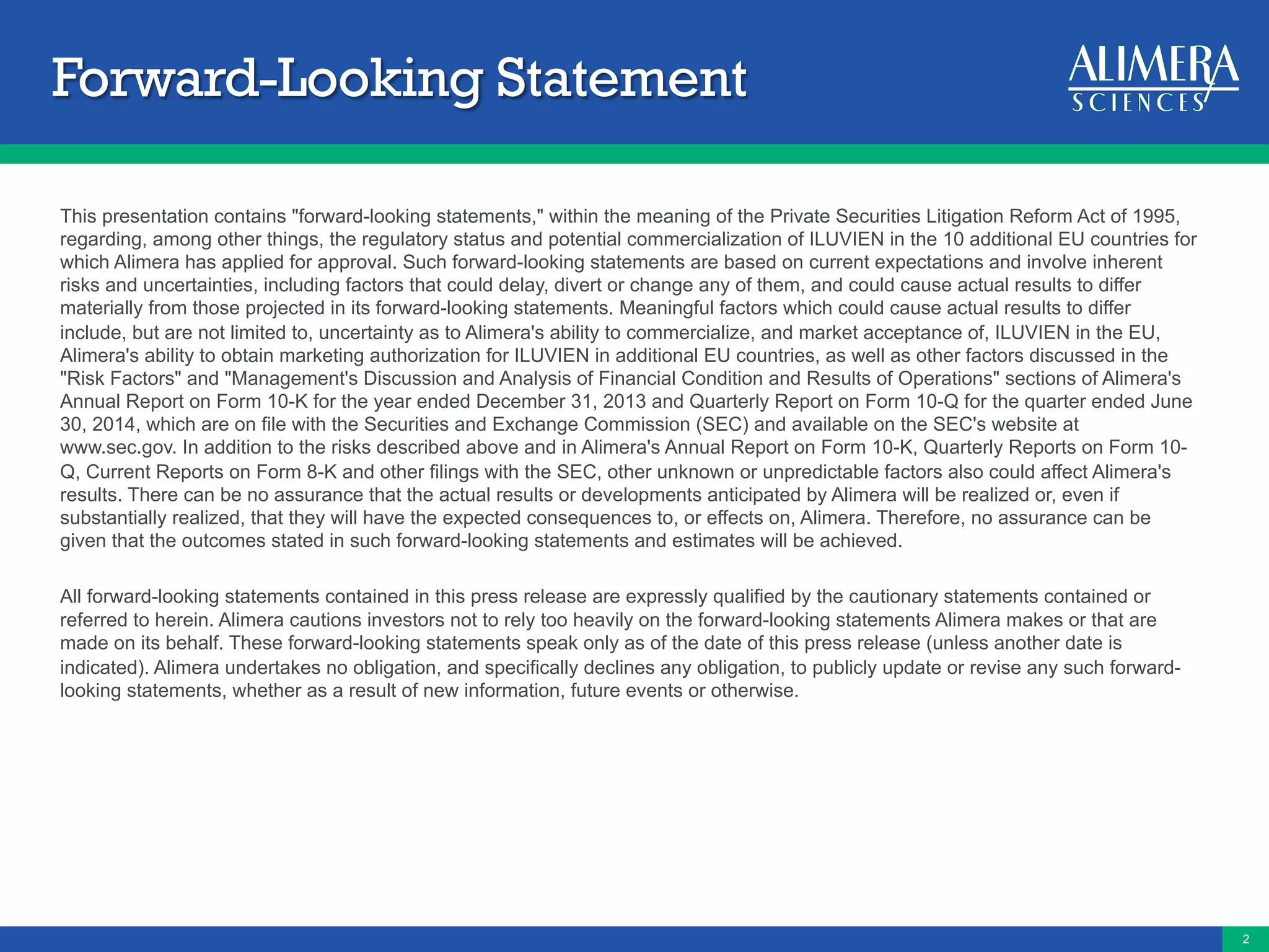 Alimera Sciences | PDF