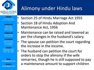 Alimony laws in India | PPTX