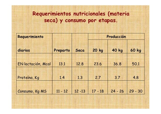 alimentacion de la vaca lechera por fases