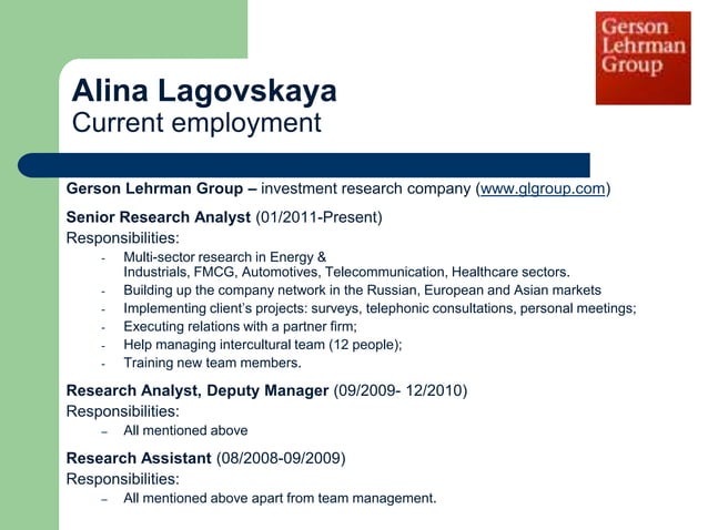Alina CV | PPT