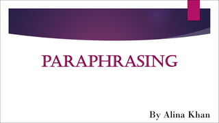 Paraphrasing writing research skills 3 part 1 | PDF