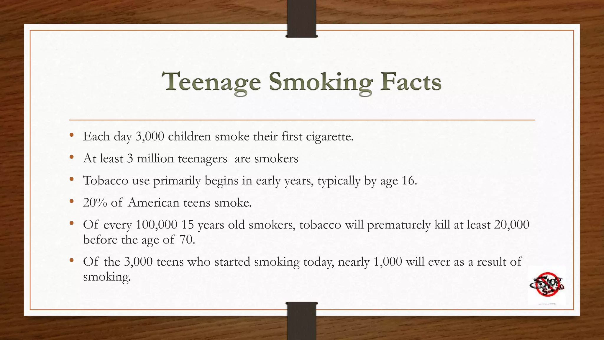 Teenage Smoking Facts | PPTX