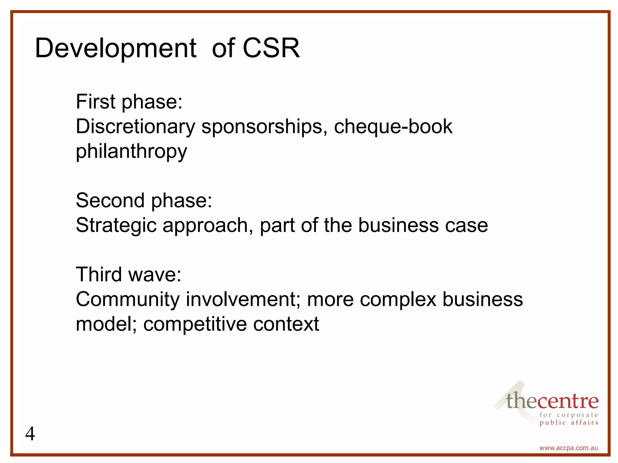 CSR and Corporate Philanthropy | PPT | Business | Business and Finance