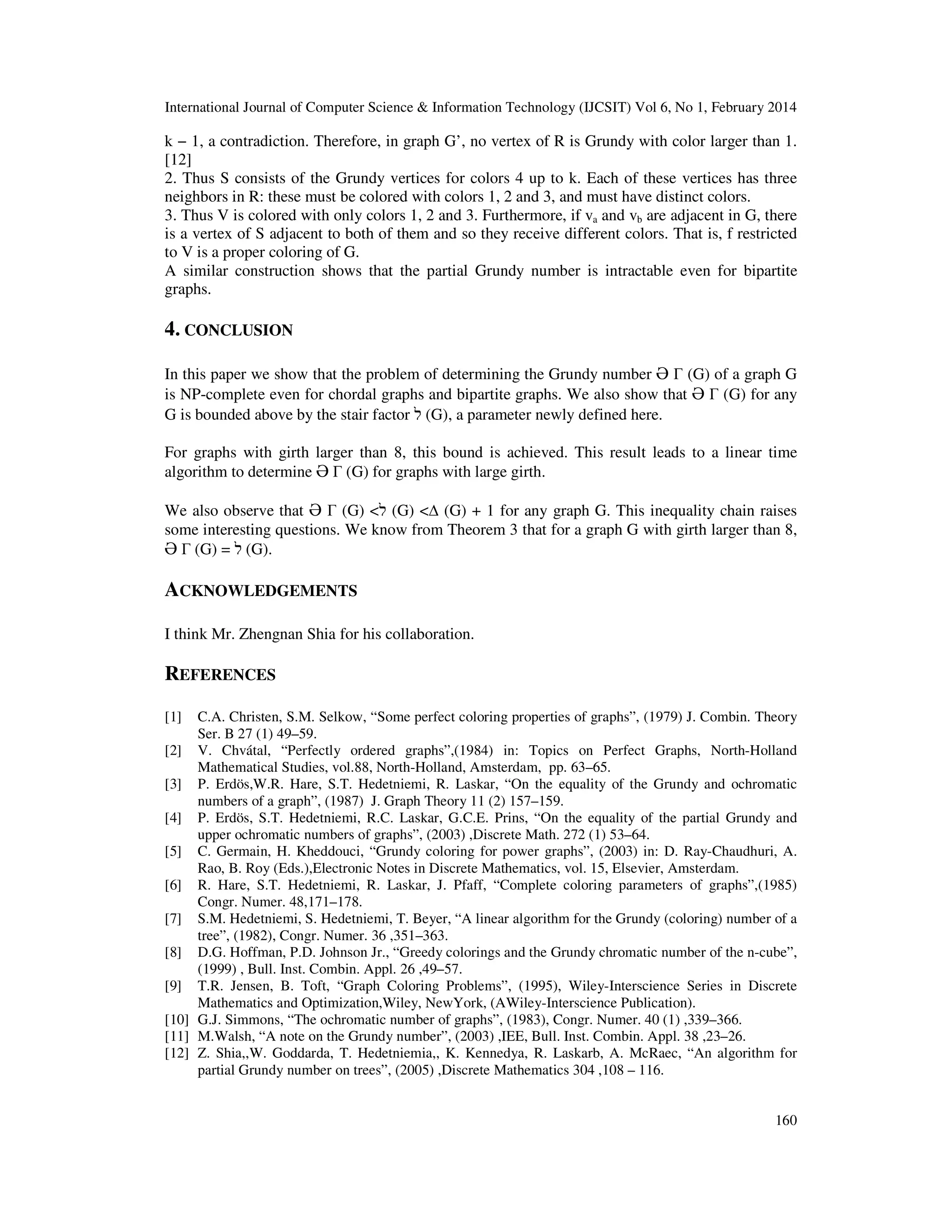 A linear algorithm for the grundy number of a tree | PDF