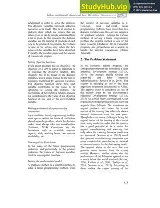 A LINEAR PROGRAMMING METHOD TO ENHANCE RESOURCE UTILIZATION CASE OF ...