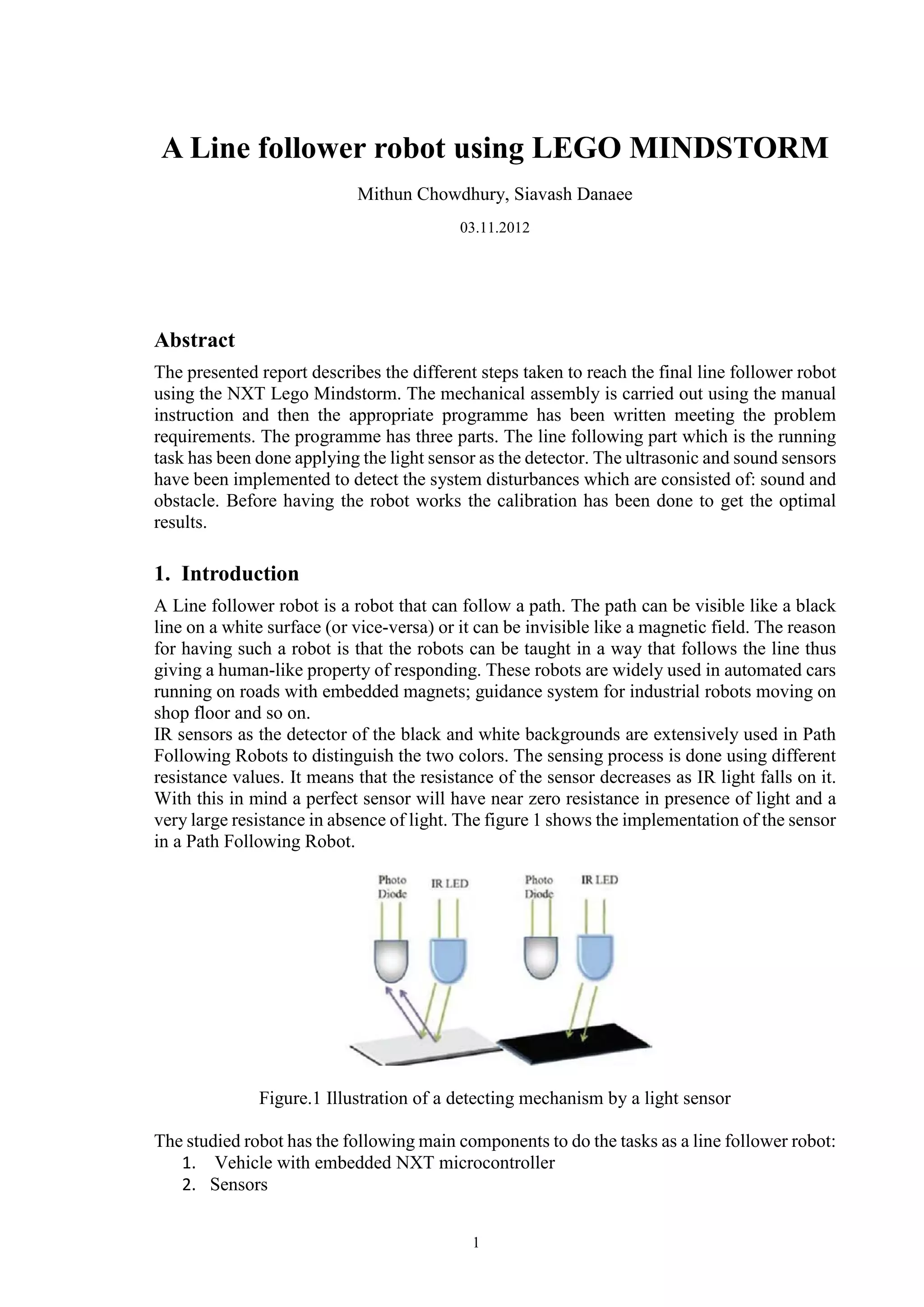 A Line Follower Robot Using Lego Mindstorm | PDF