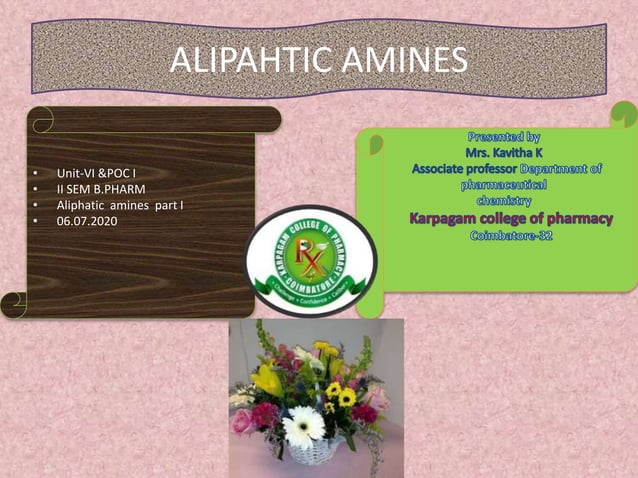 Aliphatic amines part i | PPTX