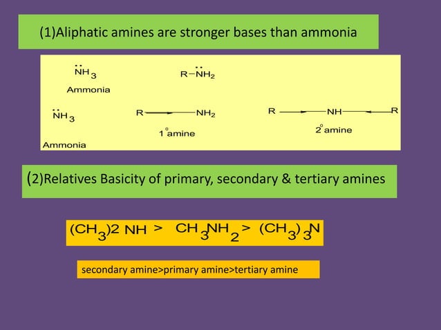 Aliphatic amines part II | PPTX | Chemistry | Science