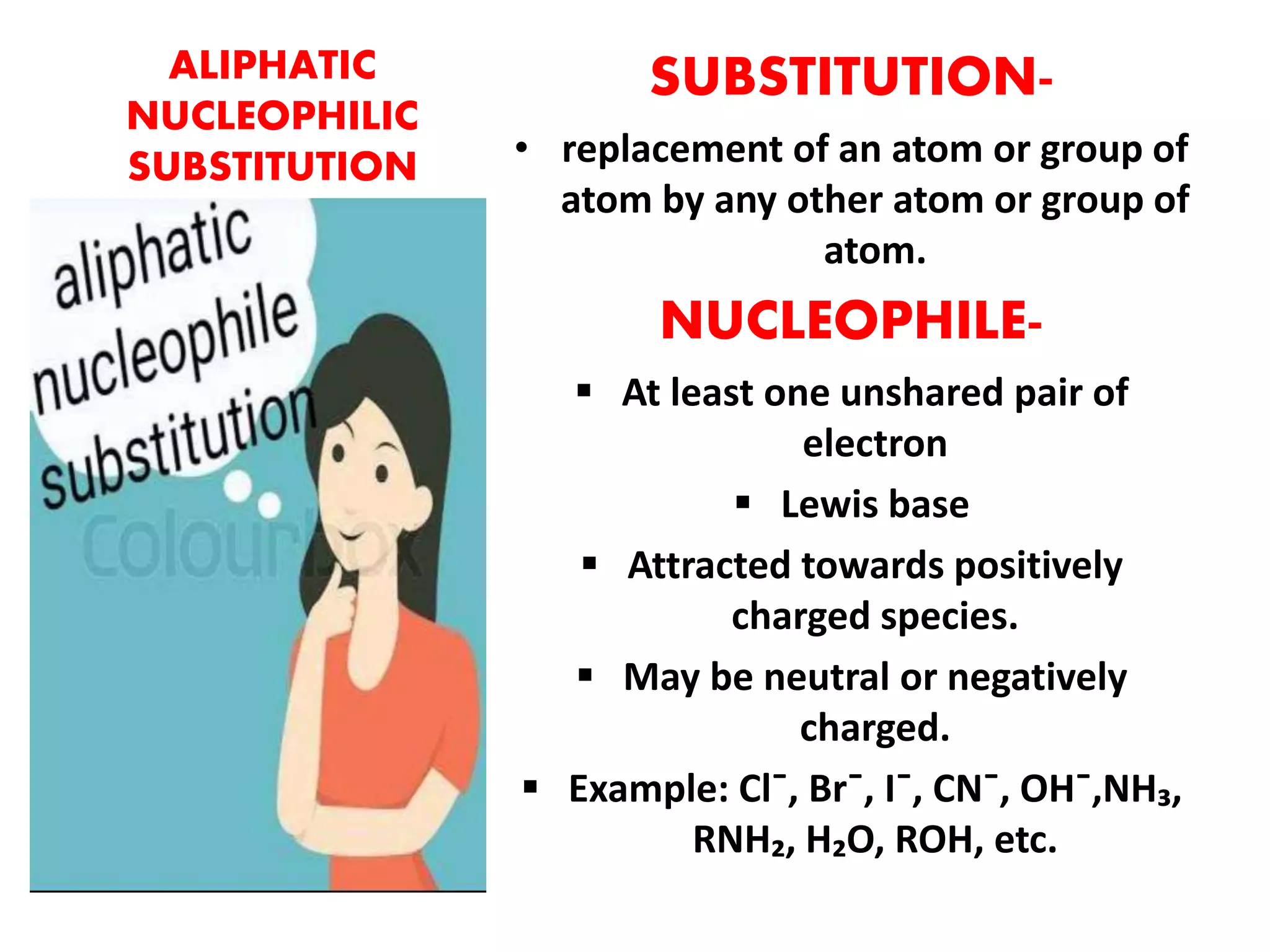Aliphatic nucleophlic substituion- shweta parik | PPTX