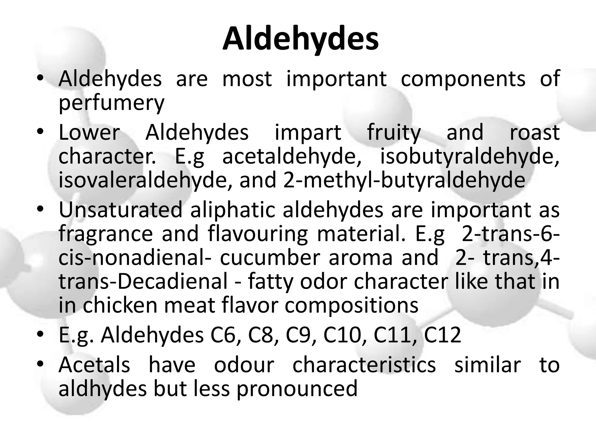 Aliphatic Compounds Used In Perfumery | PPTX