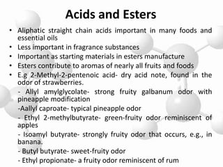 Aliphatic Compounds Used In Perfumery | PPTX