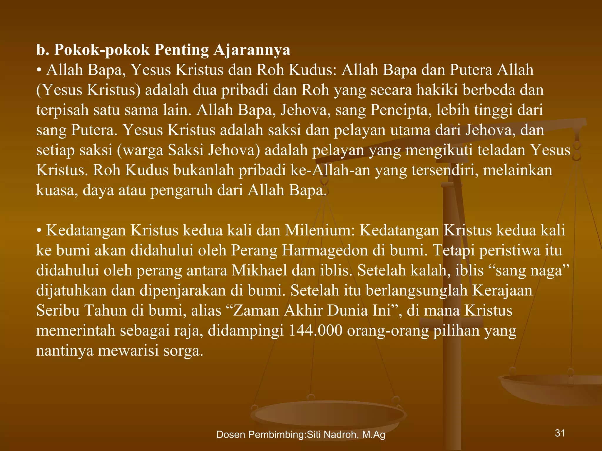 Aliran aliran kepercayaan pada agama kristen | PPT