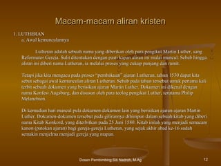 Aliran aliran kepercayaan pada agama kristen | PPT