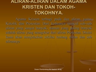 Aliran aliran kepercayaan pada agama kristen | PPT
