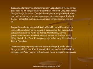 Aliran aliran kepercayaan pada agama kristen | PPT