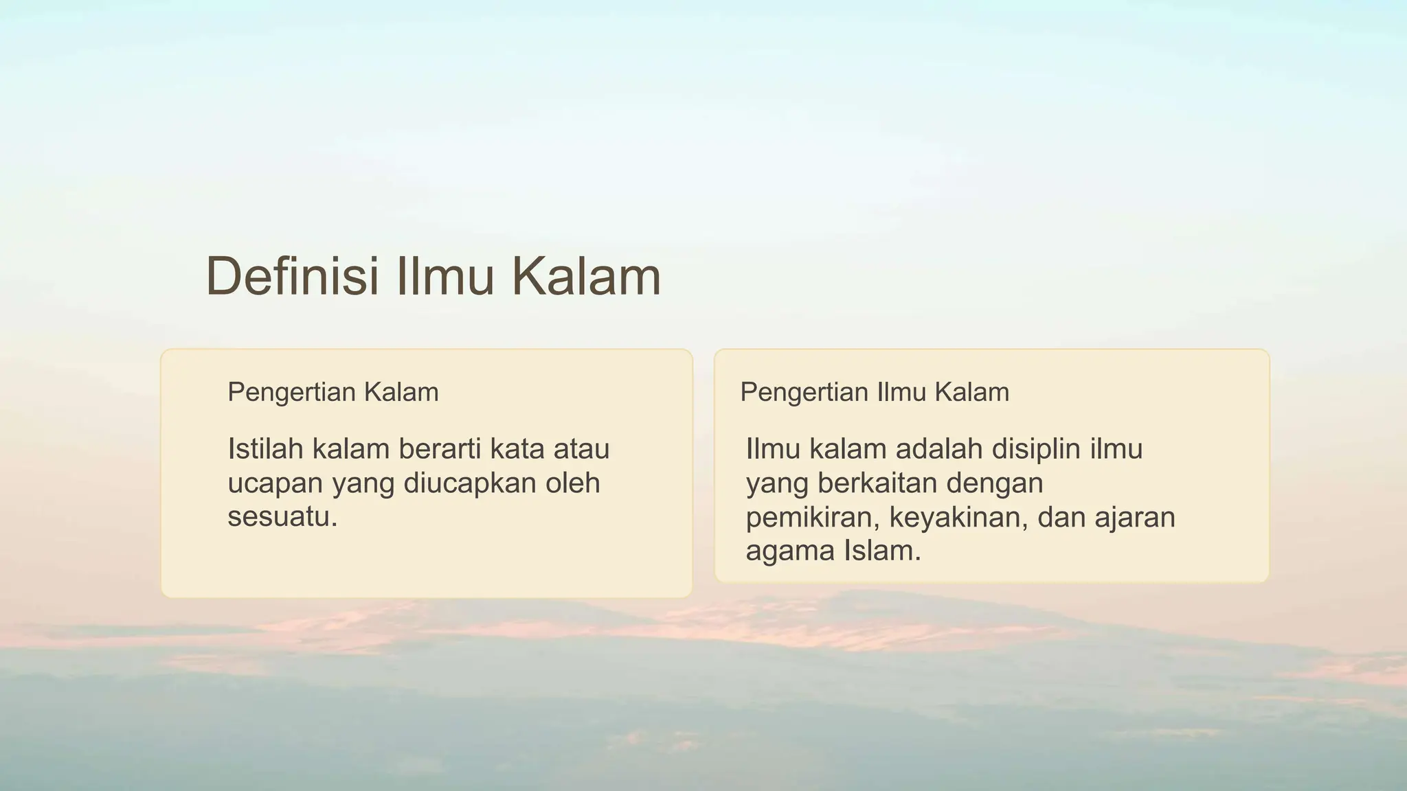 ALIRAN -ALIRAN ILMU KALAM AKIDAH AKHLAK KLS X | PPTX