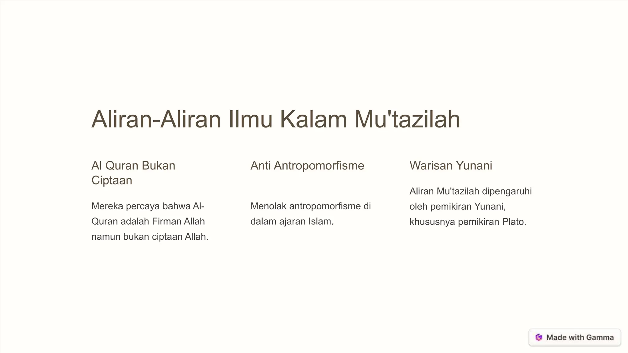 ALIRAN -ALIRAN ILMU KALAM AKIDAH AKHLAK KLS X | PPTX