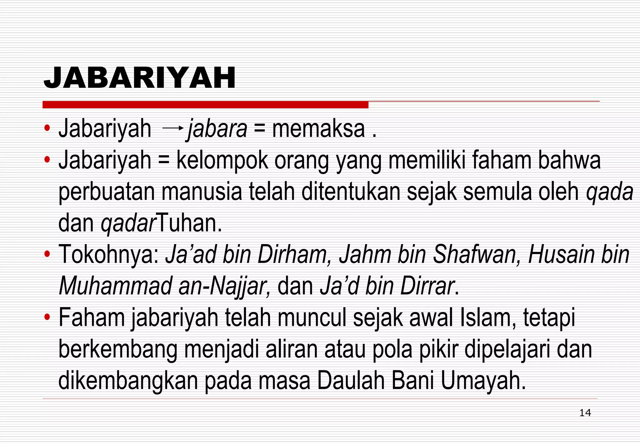 Aliran aliran ilmu kalam - akidah akhlak kelas 11 | PPT