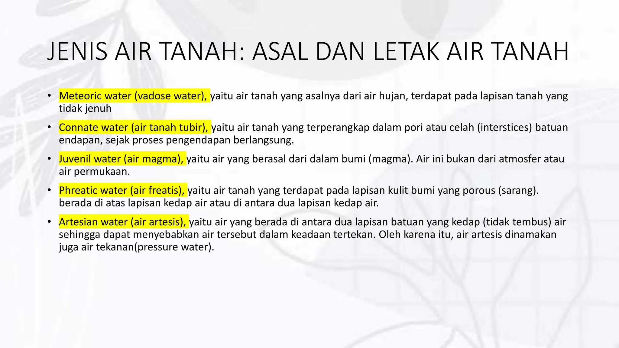 ALIRAN AIR TANAH : PENURUNAN MUKA AIR TANAH.pptx