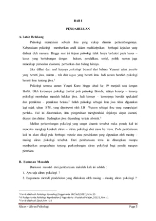 Aliran aliran psikologi | DOCX