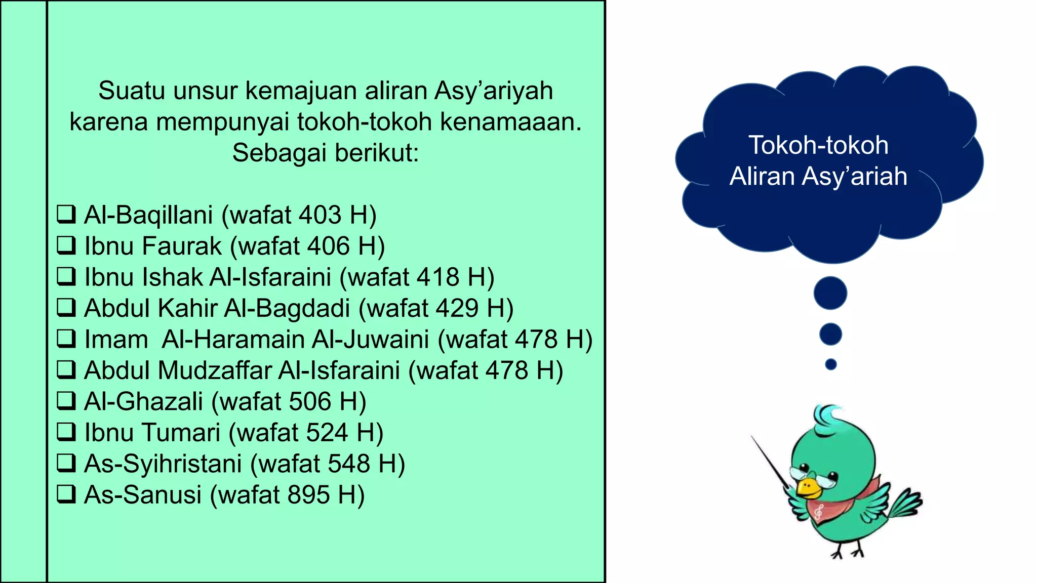 Aliran Asyariyah (Aswaja), Mata kuliah Tauhid Ilmu kalam | PPTX