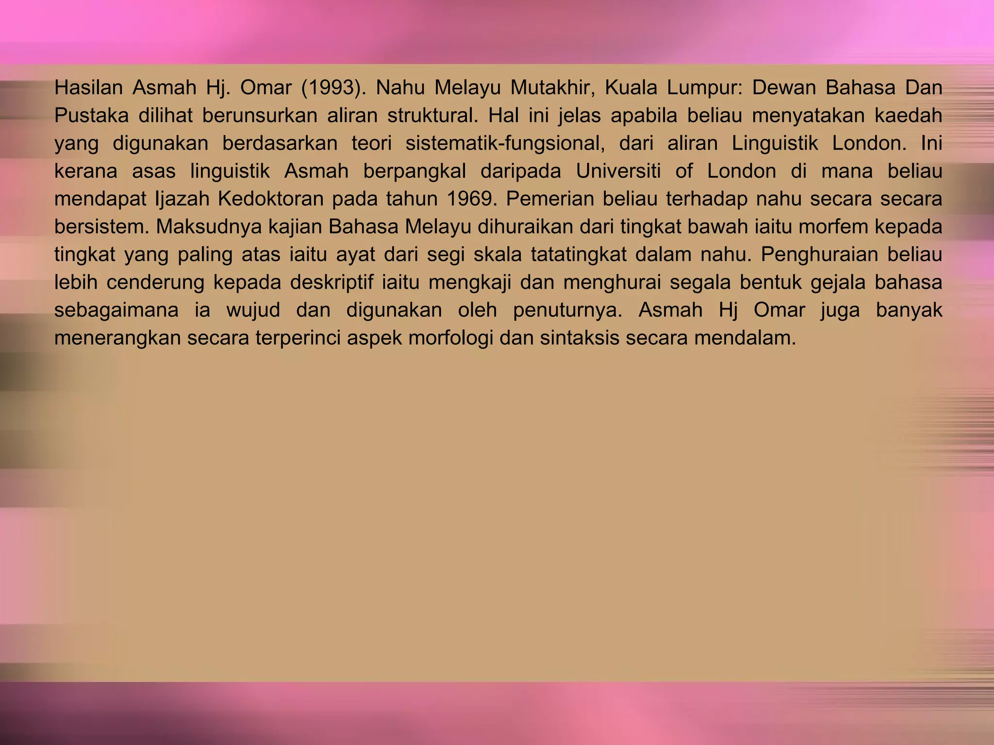 Aliran dan tokoh dalam tatabahasa melayu | ODP