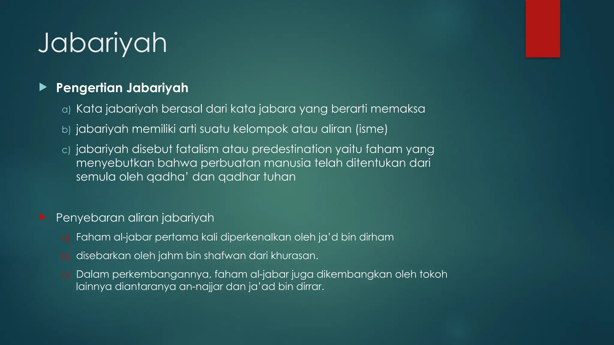 aliran jabariyah dan qadariyah.ppqqqqqqtx | PPTX