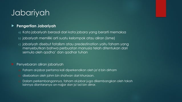 aliran jabariyah dan qadariyah.ppqqqqqqtx | PPTX