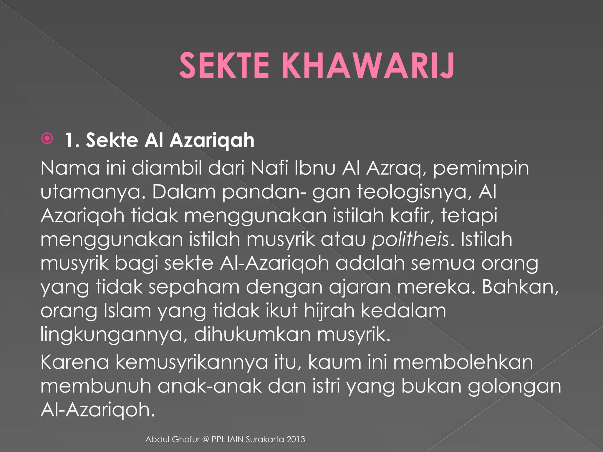 sejarah dan pengetahuan tentang ALIRAN KHAWARIJ.pptx