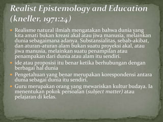 Aliran realisme dalam filsafat pendidikan | PPTX