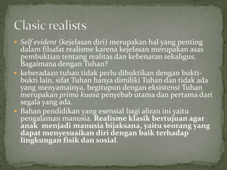 Aliran realisme dalam filsafat pendidikan | PPT