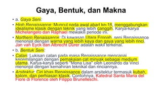 SEJARAH SENI BARAT: ALIRAN RENAISSANCE DAN TOKOH-TOKOHNYA | PPTX