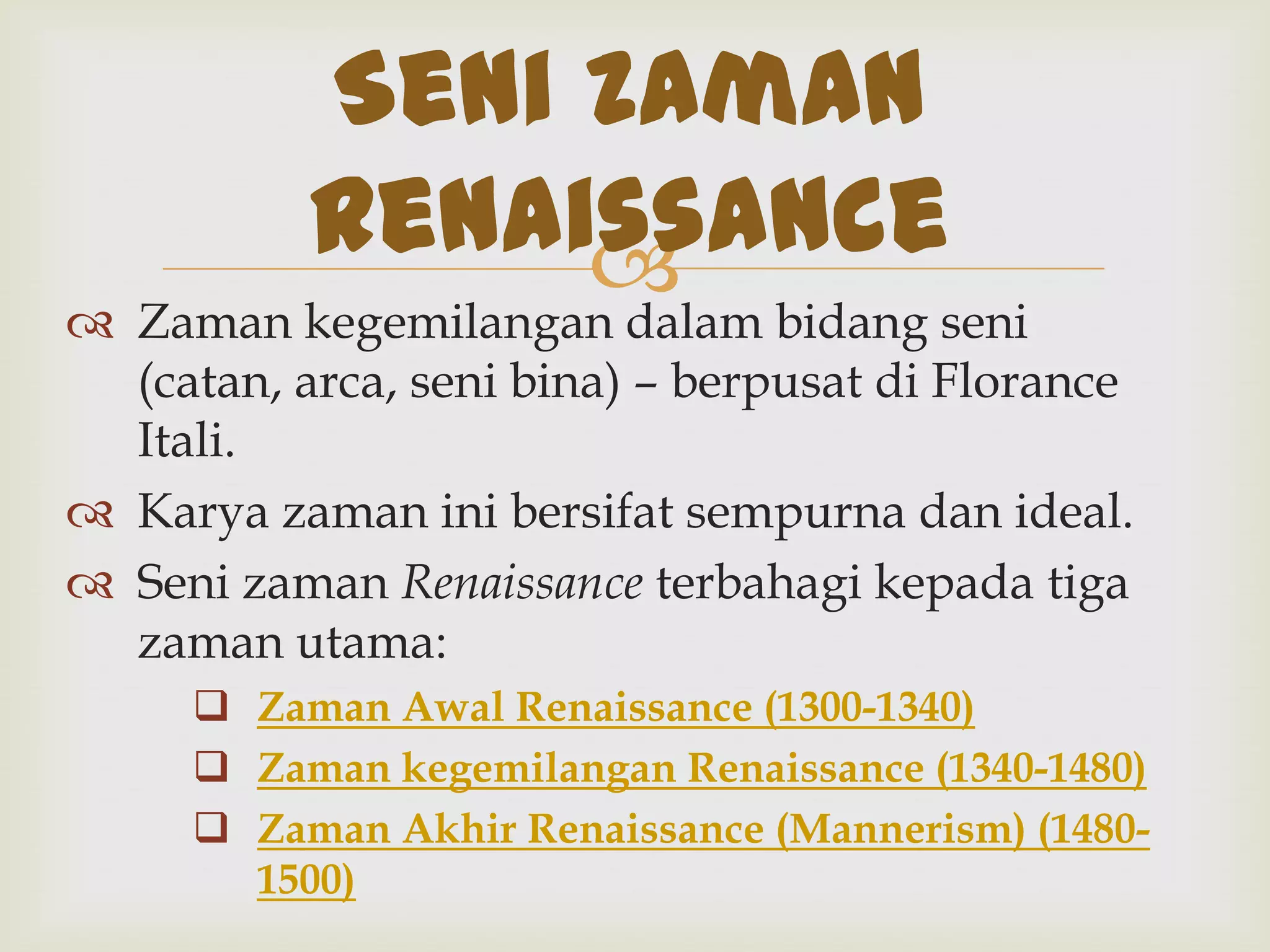 Aliran seni renaissance | PPTX