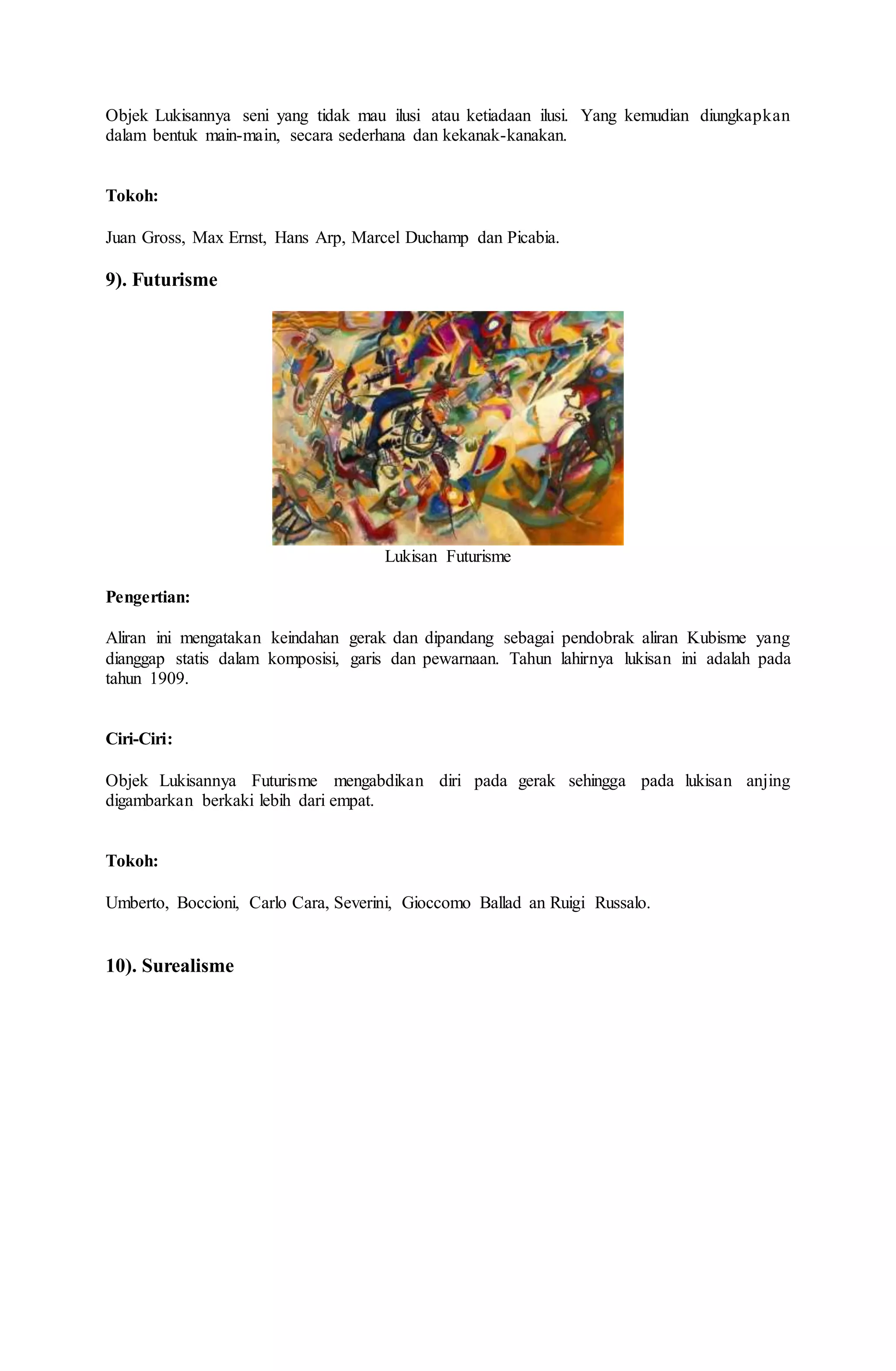 Aliran seni rupa | DOCX